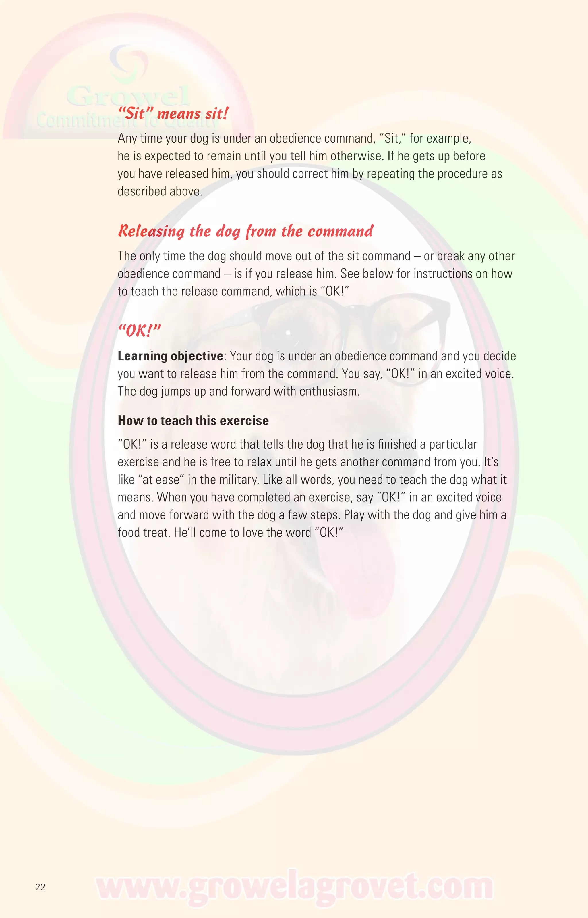 Basic Obedience Training for Dog | PDF