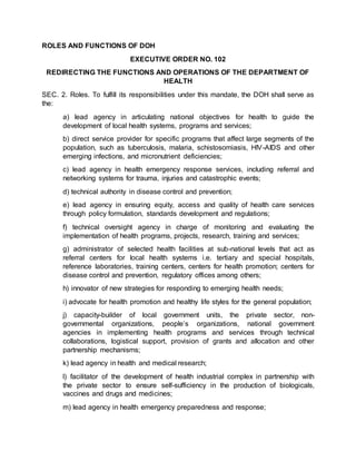 History of Department of Health | DOCX