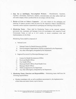 DOH Admin Order No.2010-0013 | PDF