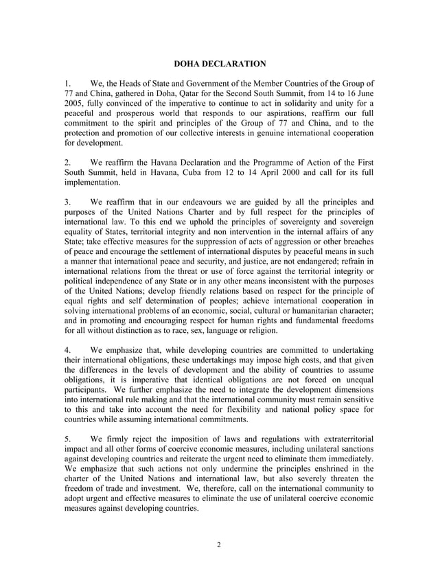 Doha declaration(english) | PDF