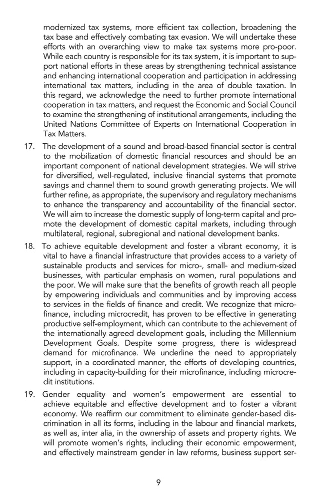 Doha declaration on Financing for Development | PDF