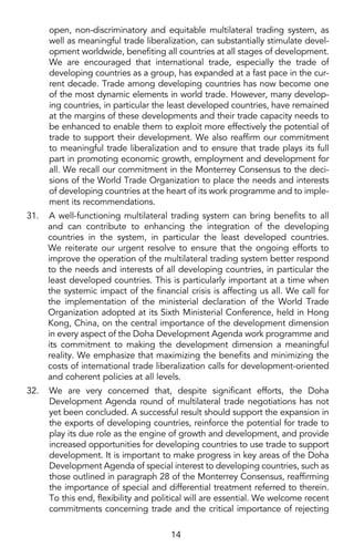 Doha declaration on Financing for Development | PDF