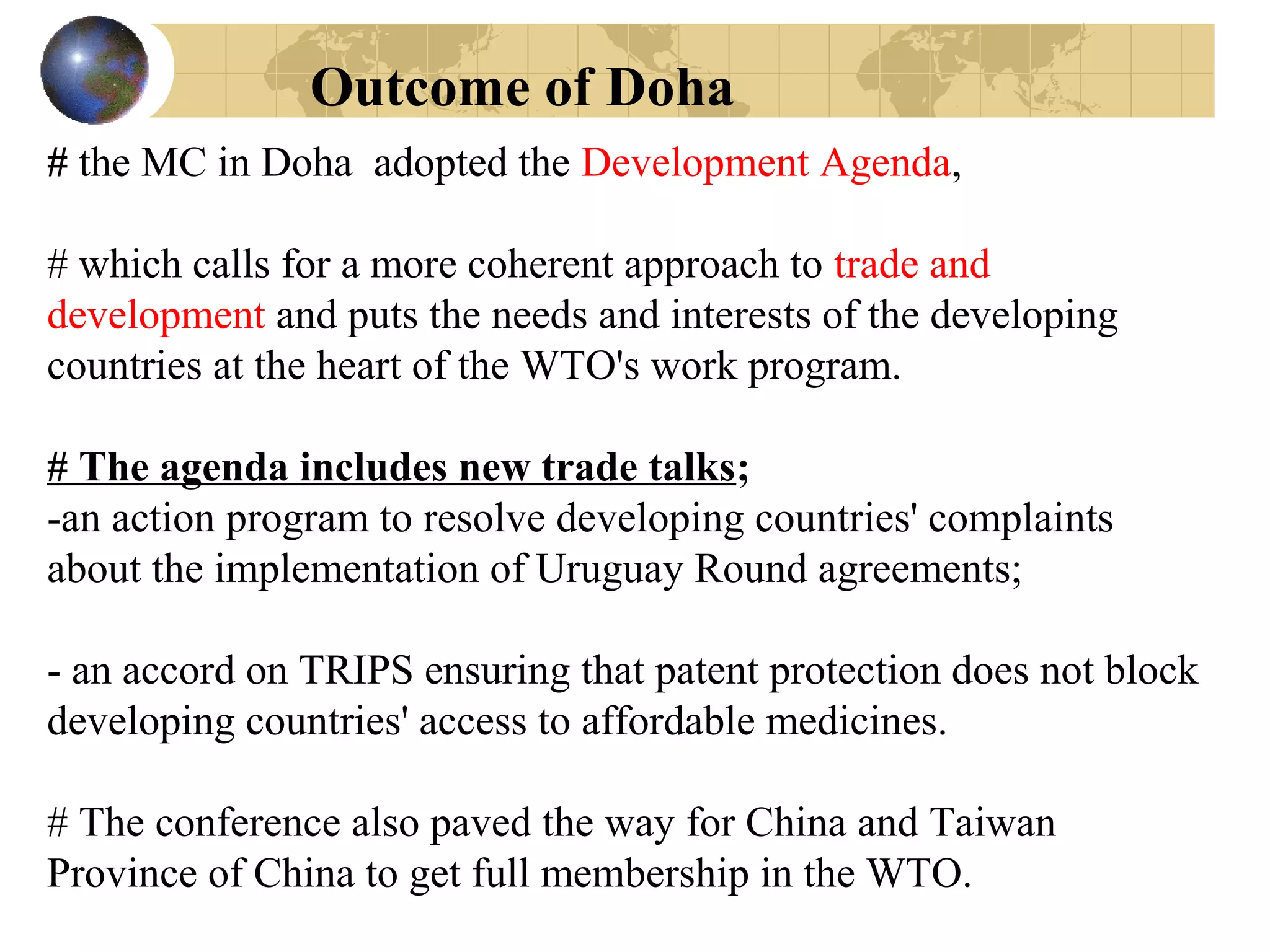 Doha development agenda | PPT