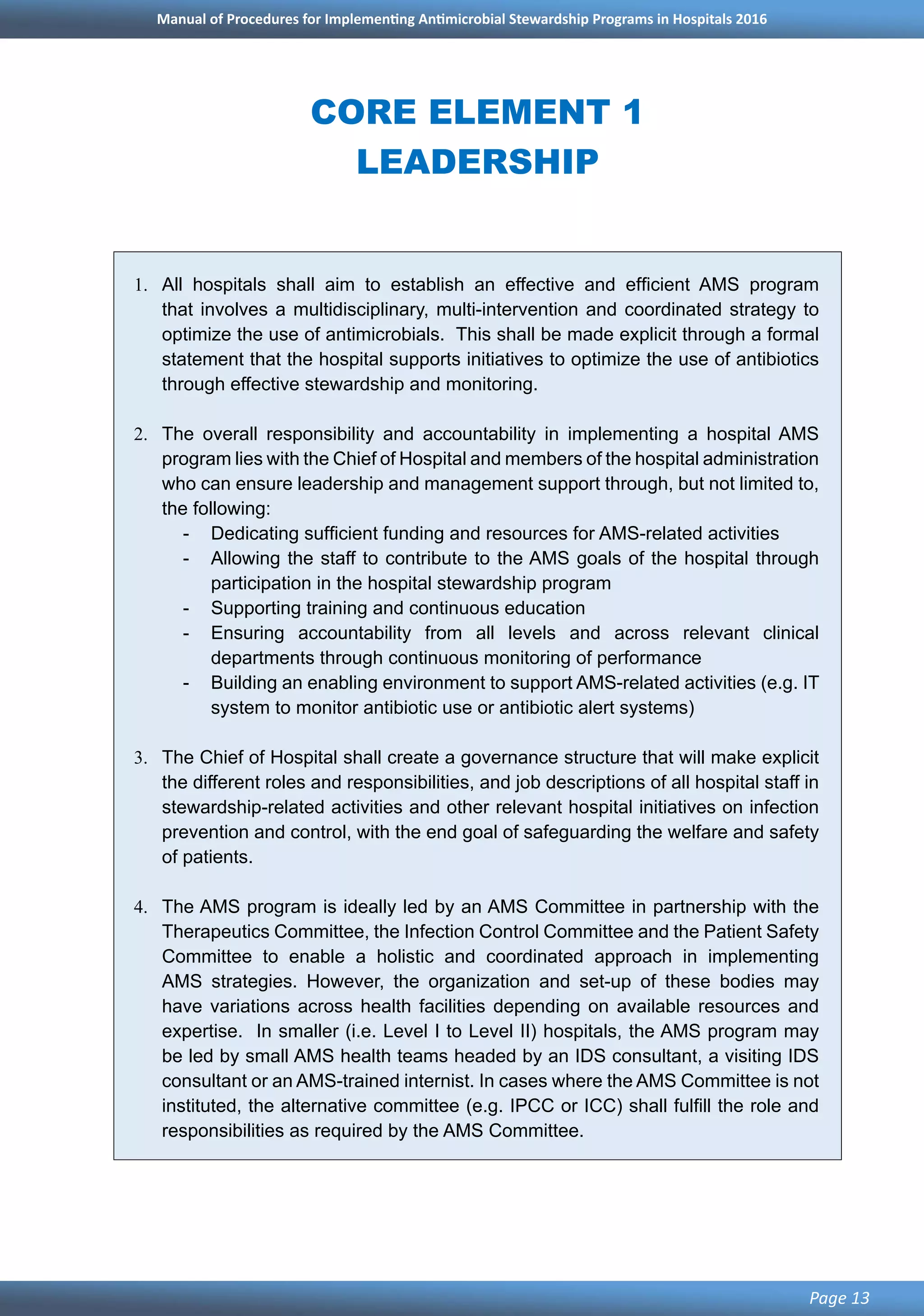 DOH Antimicrobial Stewardship Program in Hospitals Manual of Procedures ...