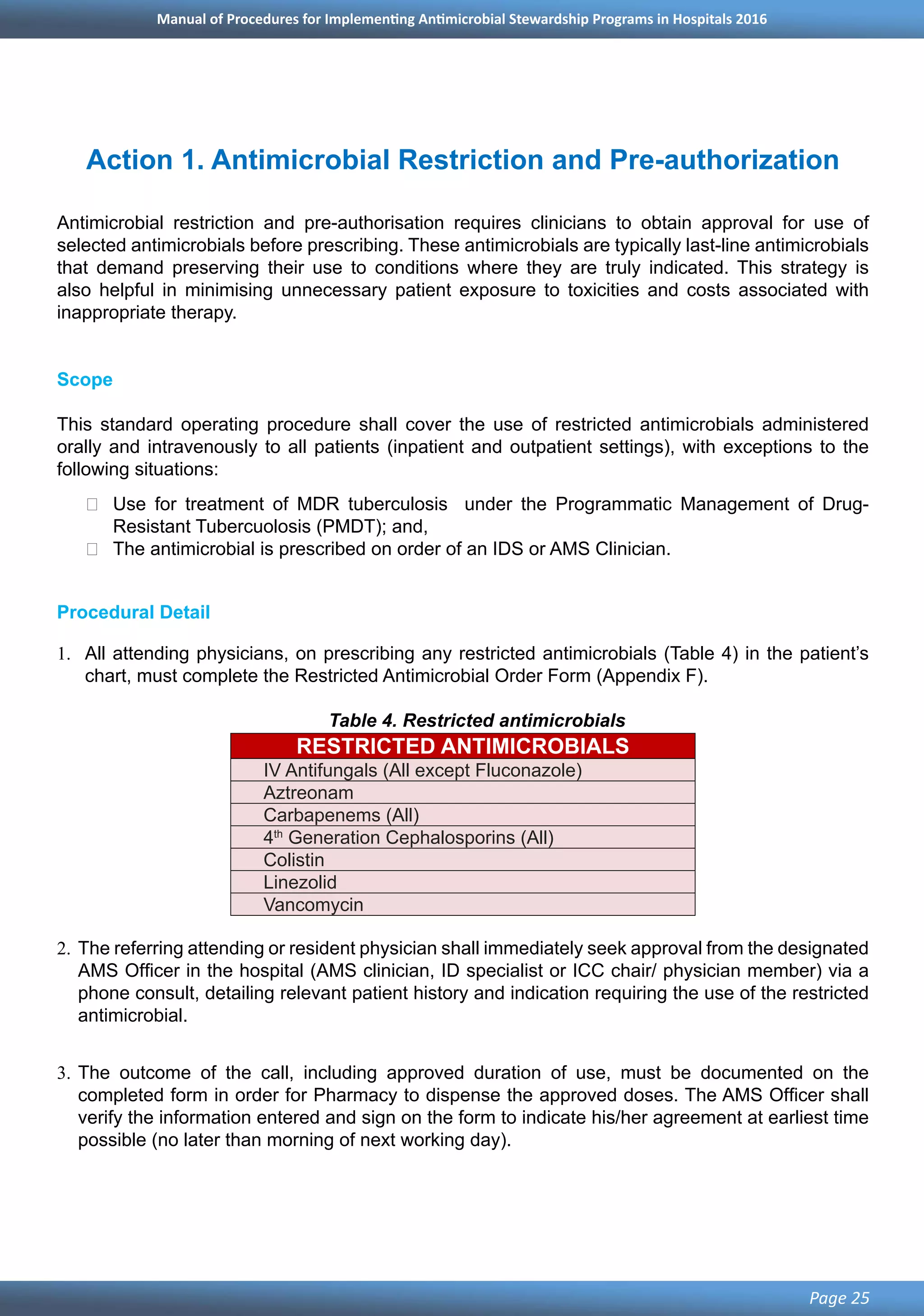 DOH Antimicrobial Stewardship Program in Hospitals Manual of Procedures ...