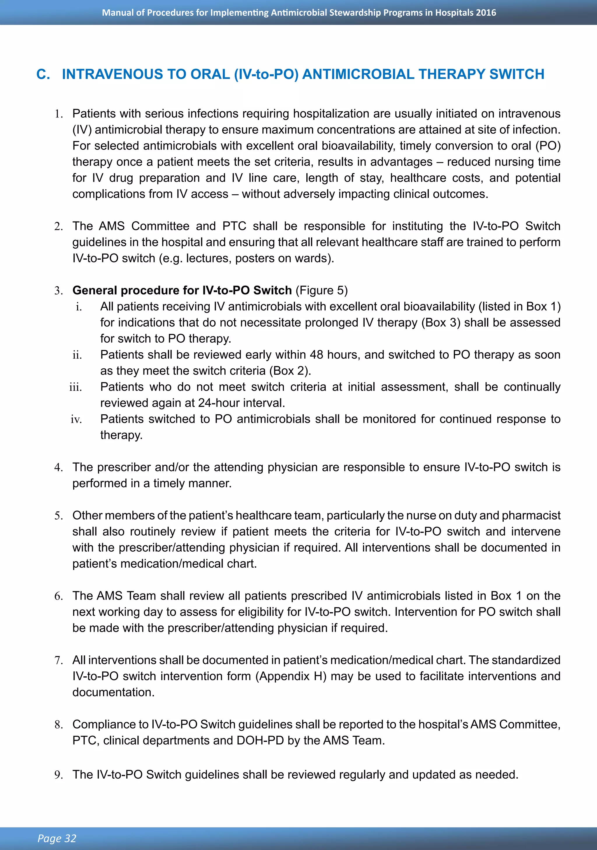 DOH Antimicrobial Stewardship Program in Hospitals Manual of Procedures ...