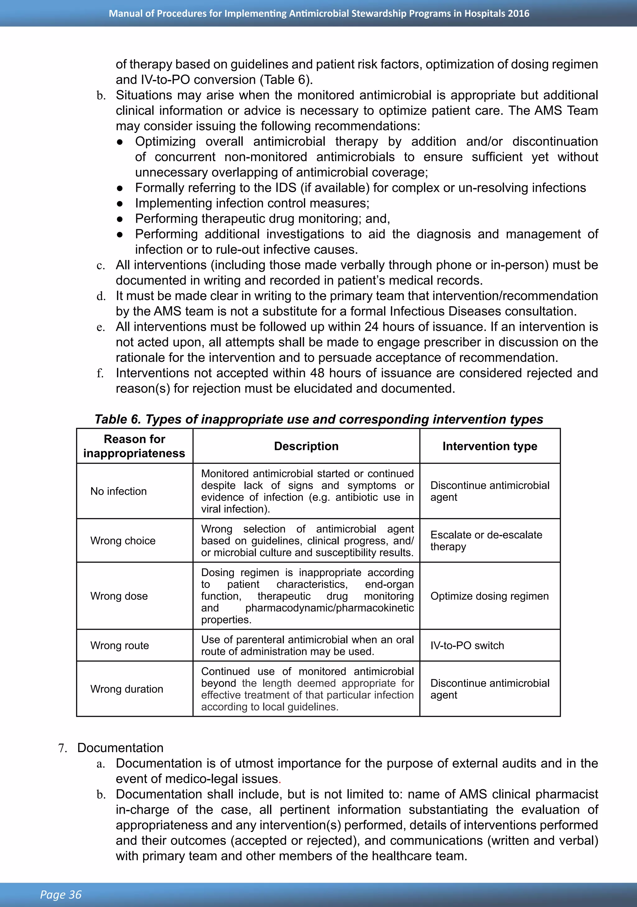 DOH Antimicrobial Stewardship Program in Hospitals Manual of Procedures ...
