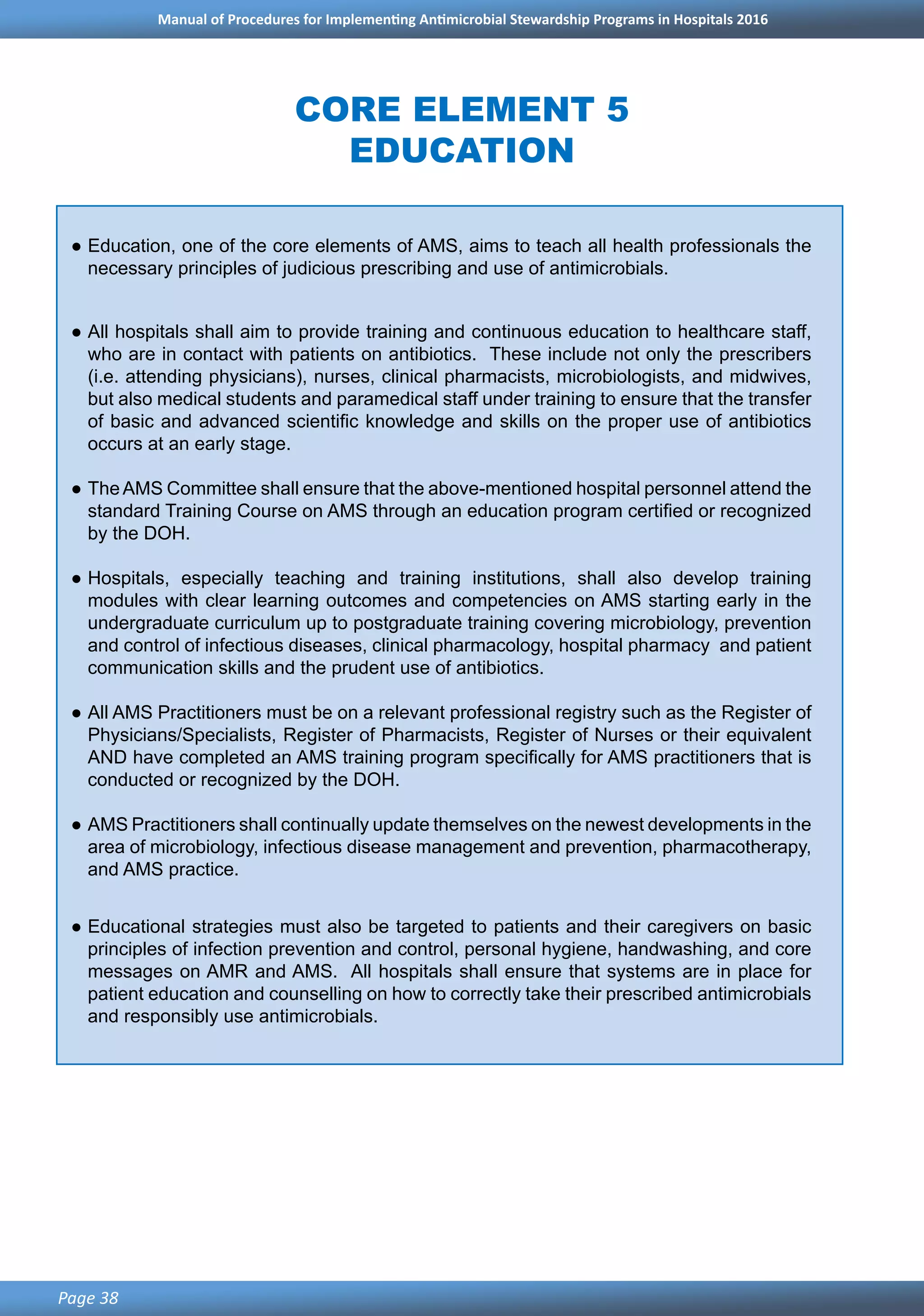 DOH Antimicrobial Stewardship Program in Hospitals Manual of Procedures ...