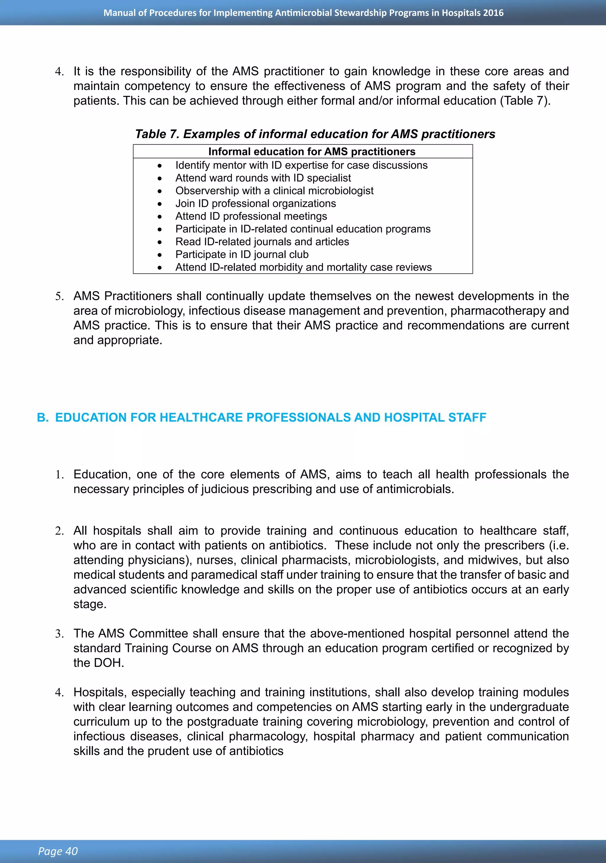 DOH Antimicrobial Stewardship Program in Hospitals Manual of Procedures (MOP) 2016 | PDF