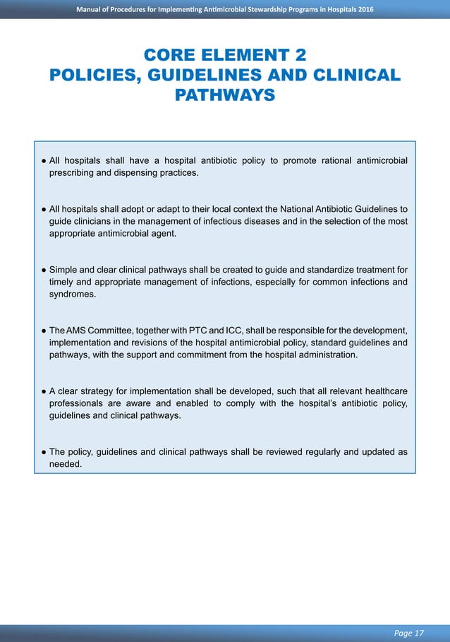 DOH Antimicrobial Stewardship Program in Hospitals Manual of Procedures ...