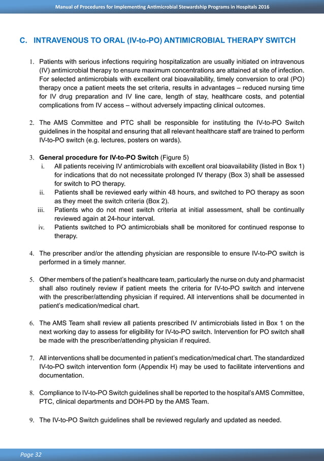 DOH Antimicrobial Stewardship Program in Hospitals Manual of Procedures ...