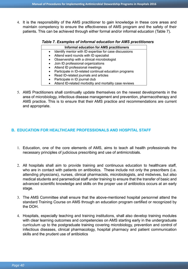 DOH Antimicrobial Stewardship Program in Hospitals Manual of Procedures (MOP) 2016 | PDF ...
