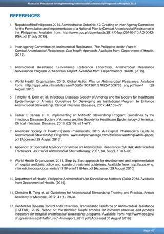 DOH Antimicrobial Stewardship Program in Hospitals Manual of Procedures ...