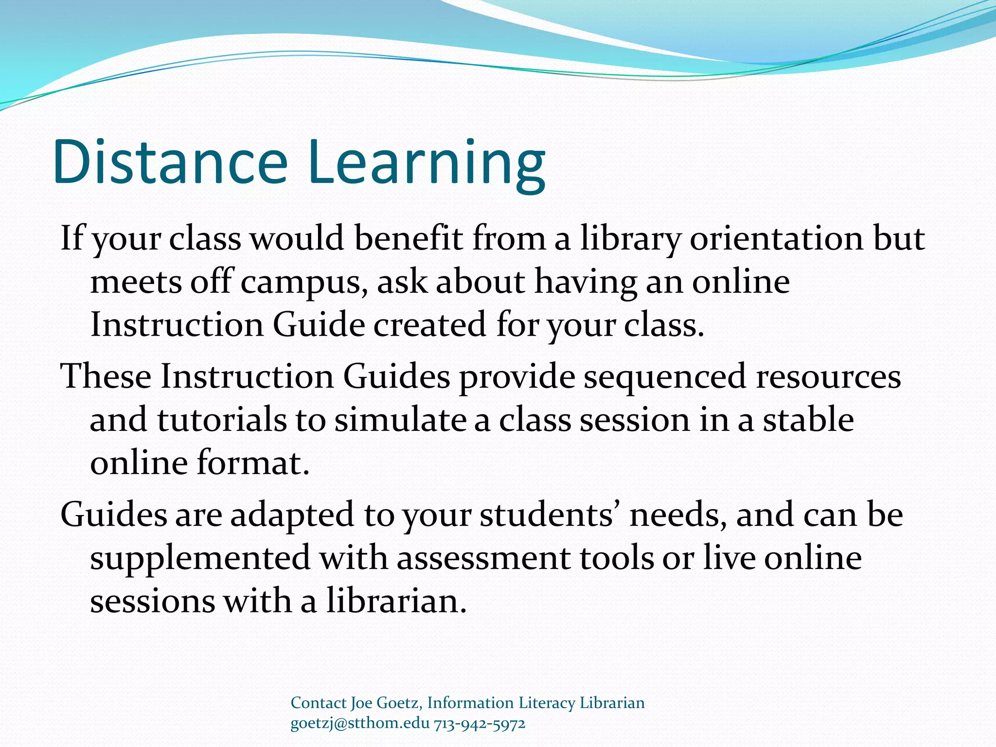 Doherty Library Instruction | PPTX