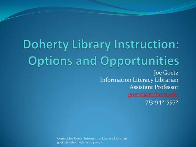 Doherty Library Instruction | PPTX