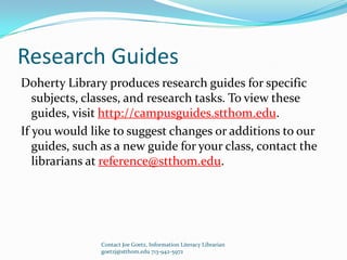 Doherty Library Instruction | PPTX