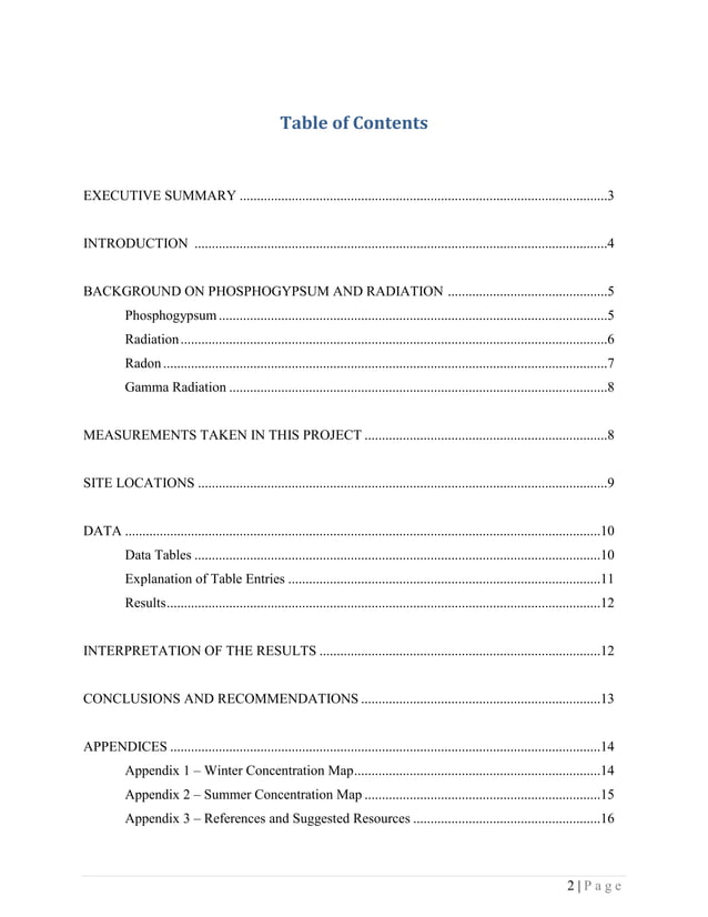 Ambient Air Radon Monitoring Report on Mosaic Riverview Phosphogypsum ...