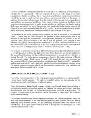 Radon Study Report - 1st Phase | PDF