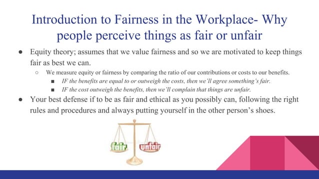 Practicing Fairness As A Manager | PPTX | Human Resources | Business