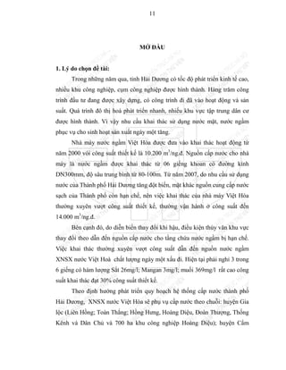 Khai thác tối đa nhà máy nước ngầm bằng thay thế nguồn nước mặt | PDF