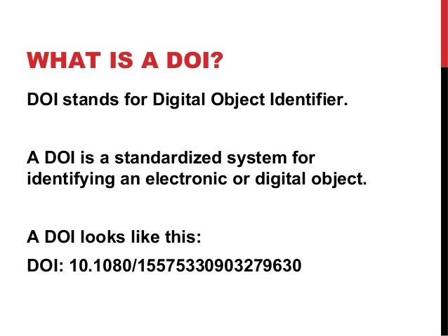 What Is A Digital Object Identifier Doi