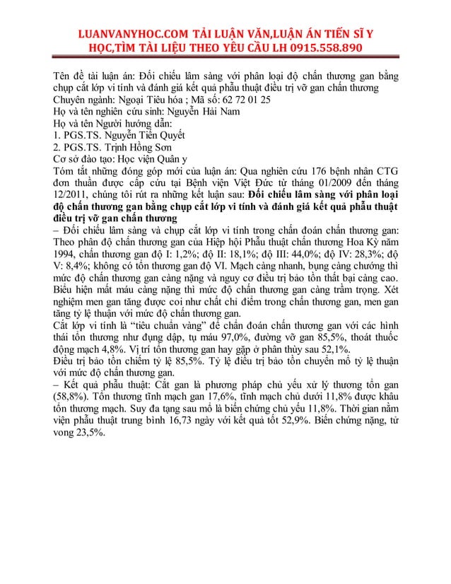 Doi chieu lam sang voi phan loai do chan thuong gan bang chup cat lop ...