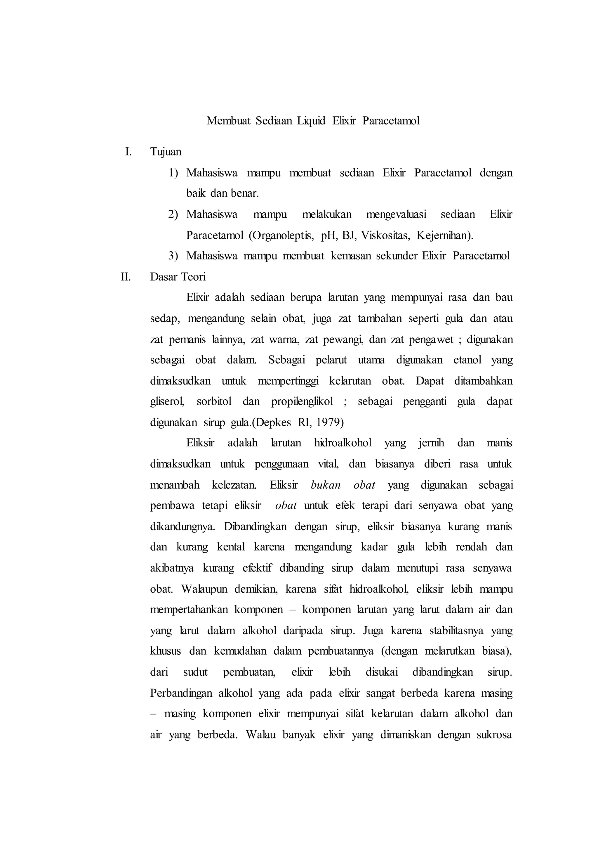 Laporan resmi elixir paracetamol | DOCX