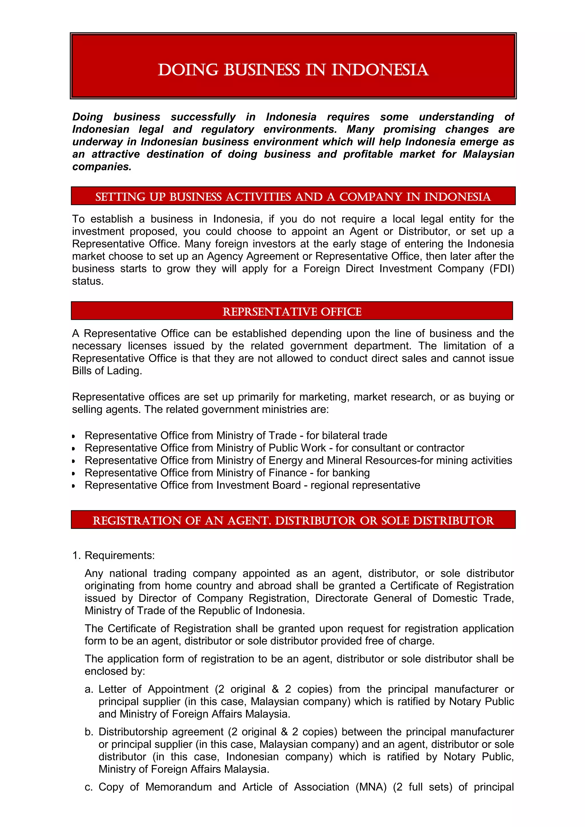 Doing business-in-indonesia | PDF