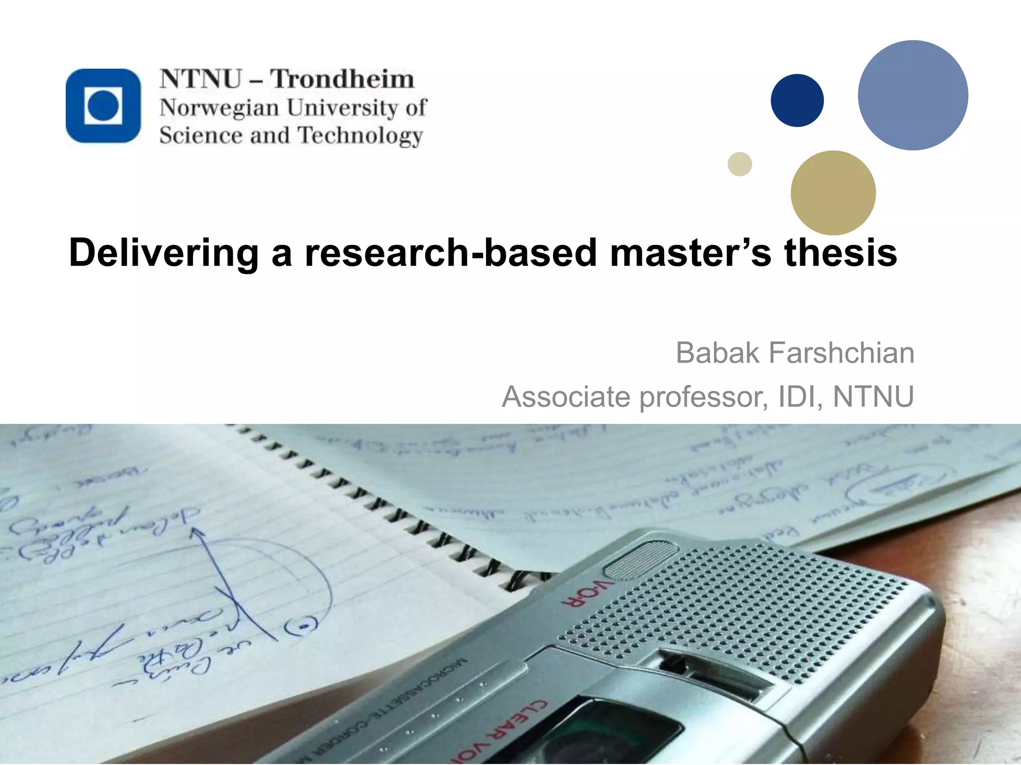Doing a masters thesis | PPTX