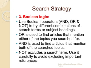 Effective Literature Review - Effiong fortune | PPTX