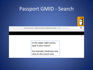 Doing a swot analysis in Passport GMID | PPTX