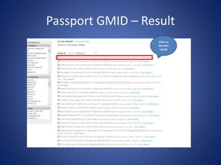 Doing a swot analysis in Passport GMID | PPTX