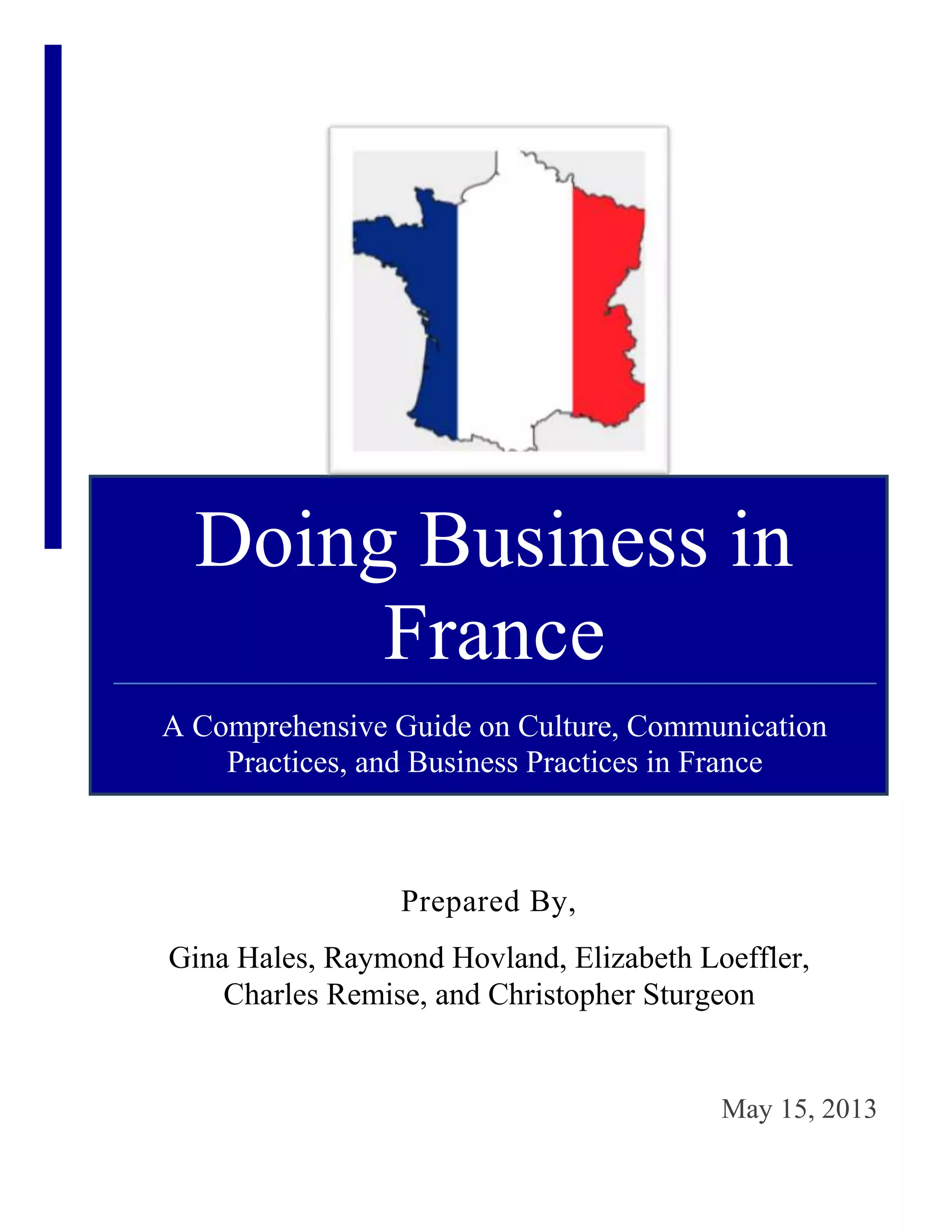 Doing Business in France: Investigative Report | DOCX
