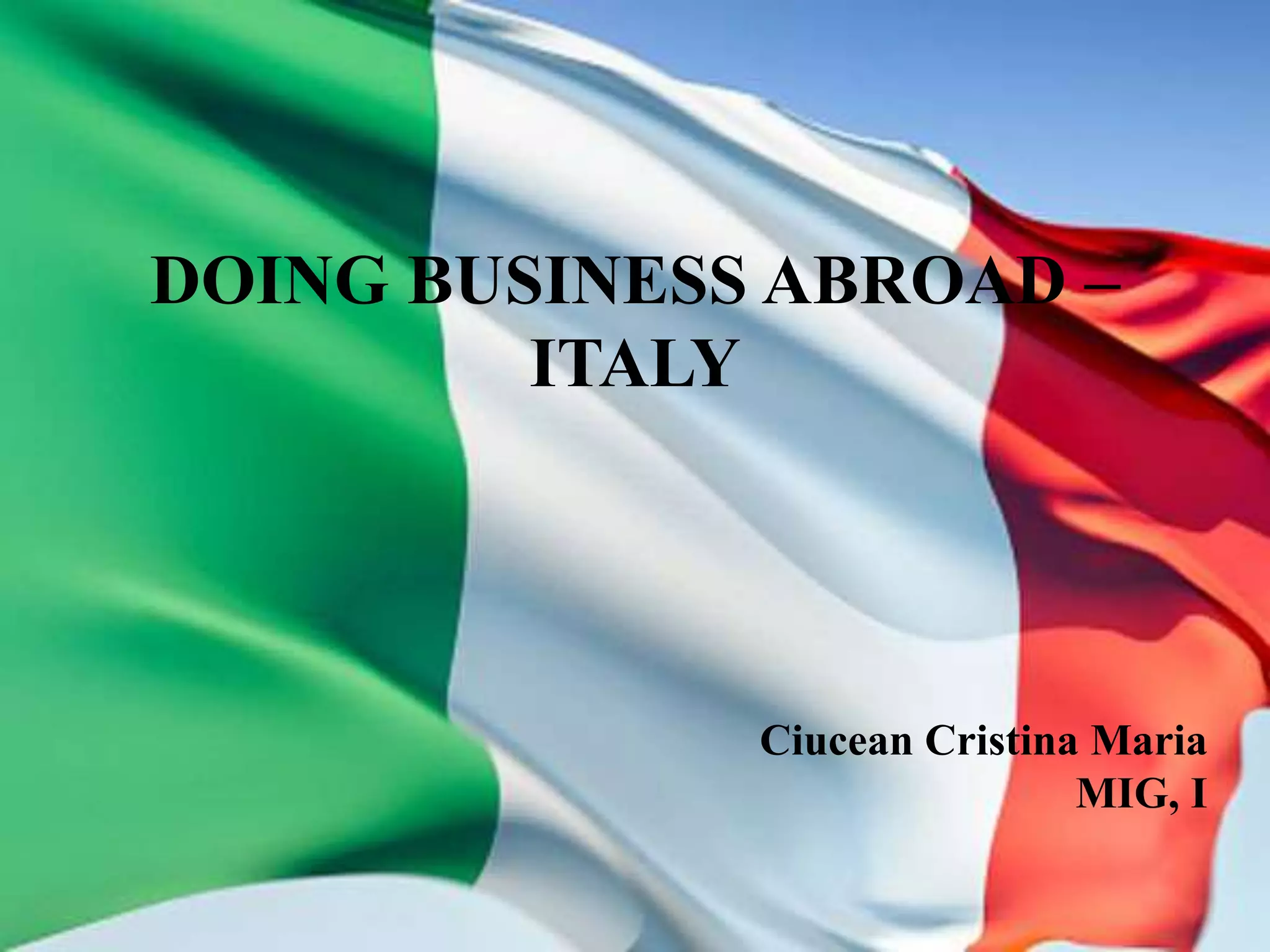 Doing business in italy | PPTX