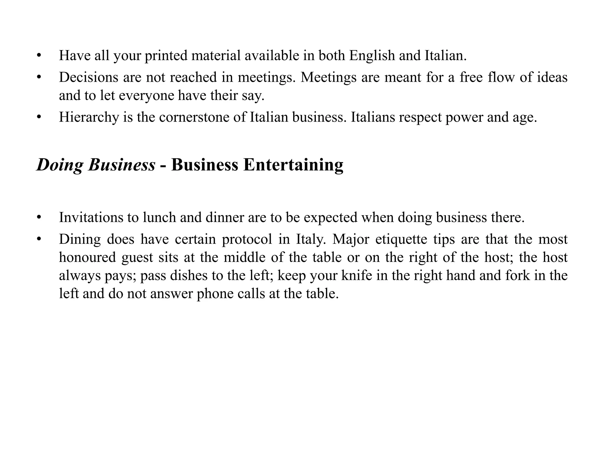 Doing business in italy | PPTX