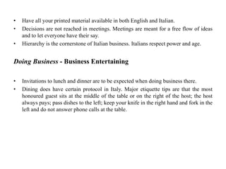 Doing business in italy | PPTX