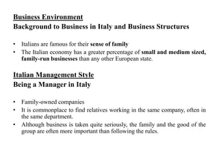 Doing business in italy | PPTX