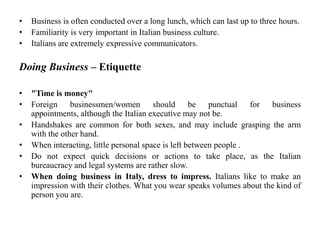 Doing business in italy | PPTX