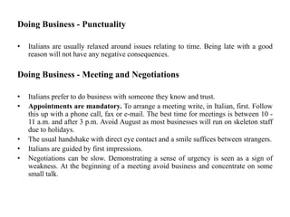Doing business in italy | PPTX