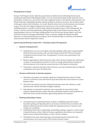Doing business in spain | PDF