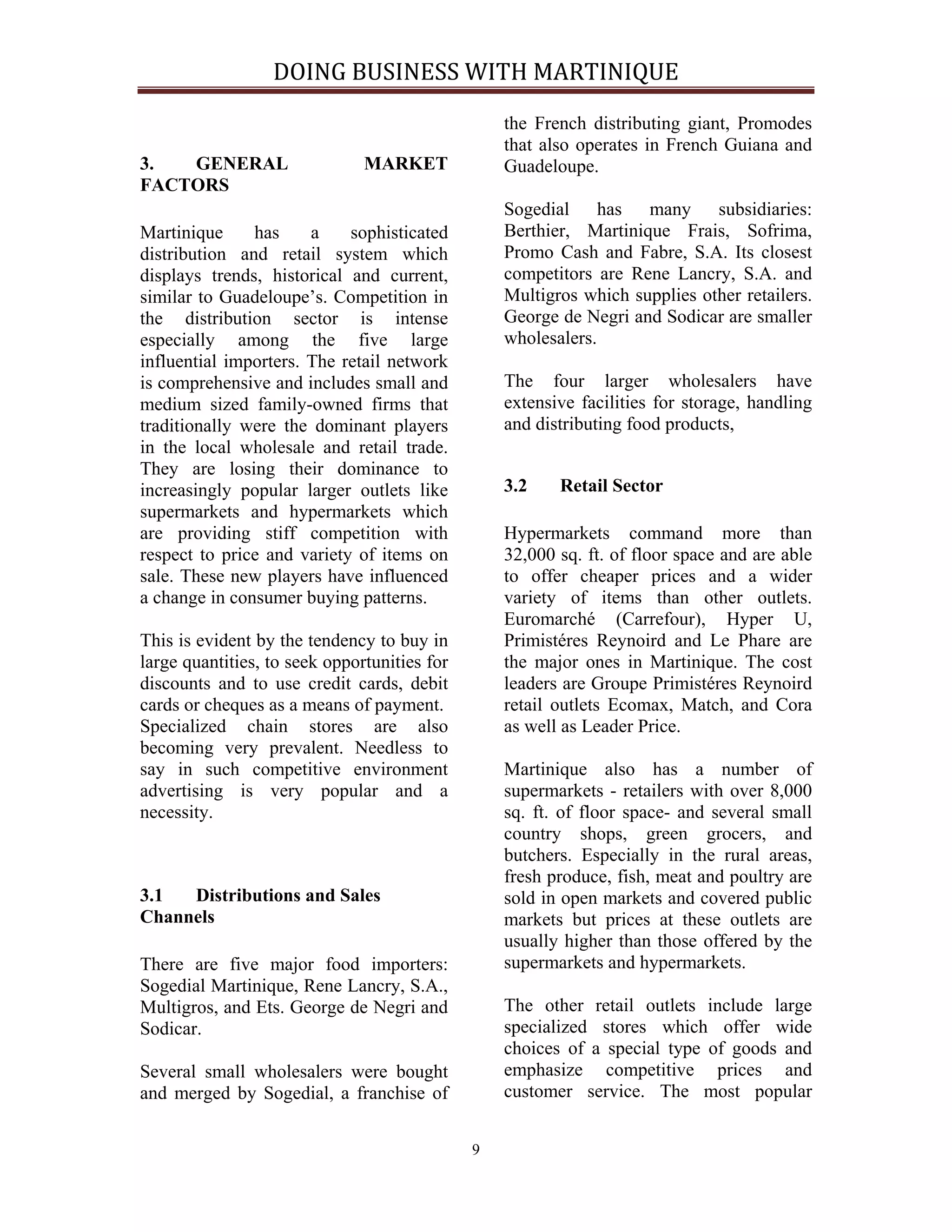 Doing Business with Martinique | PDF