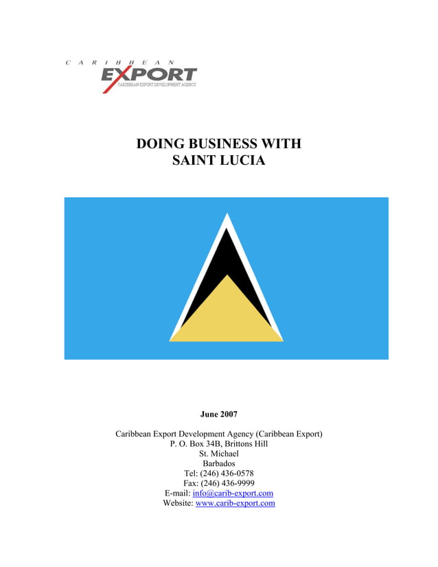 Doing Business with St Lucia | PDF | Business | Business and Finance