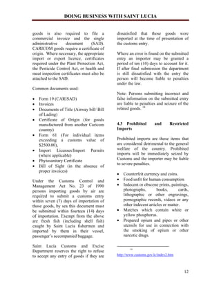 Doing Business with St Lucia | PDF