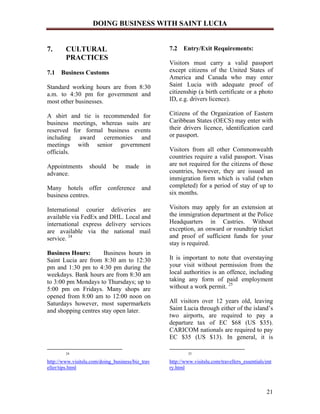 Doing Business with St Lucia | PDF