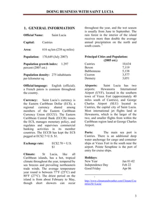 Doing Business with St Lucia | PDF