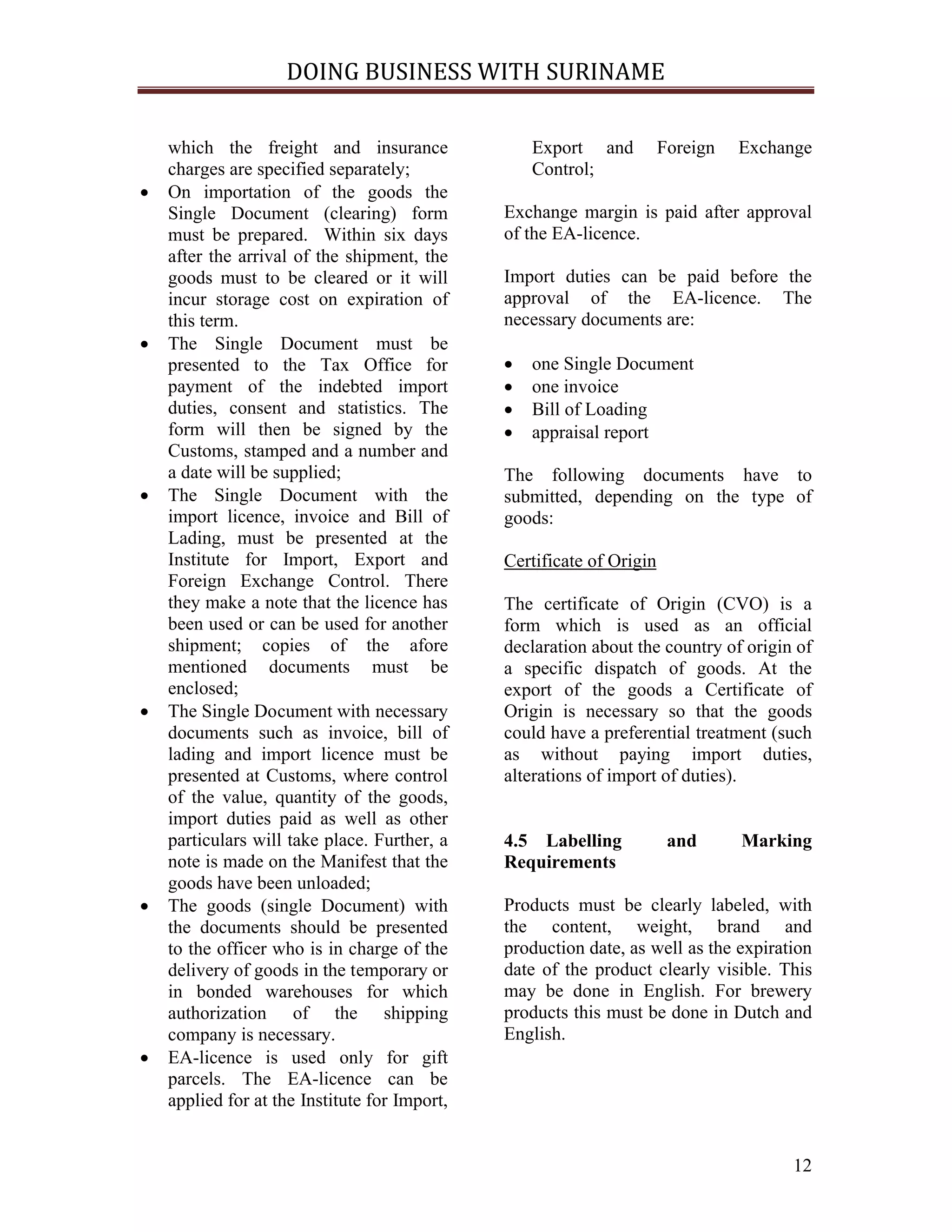 Doing Business with Suriname | PDF