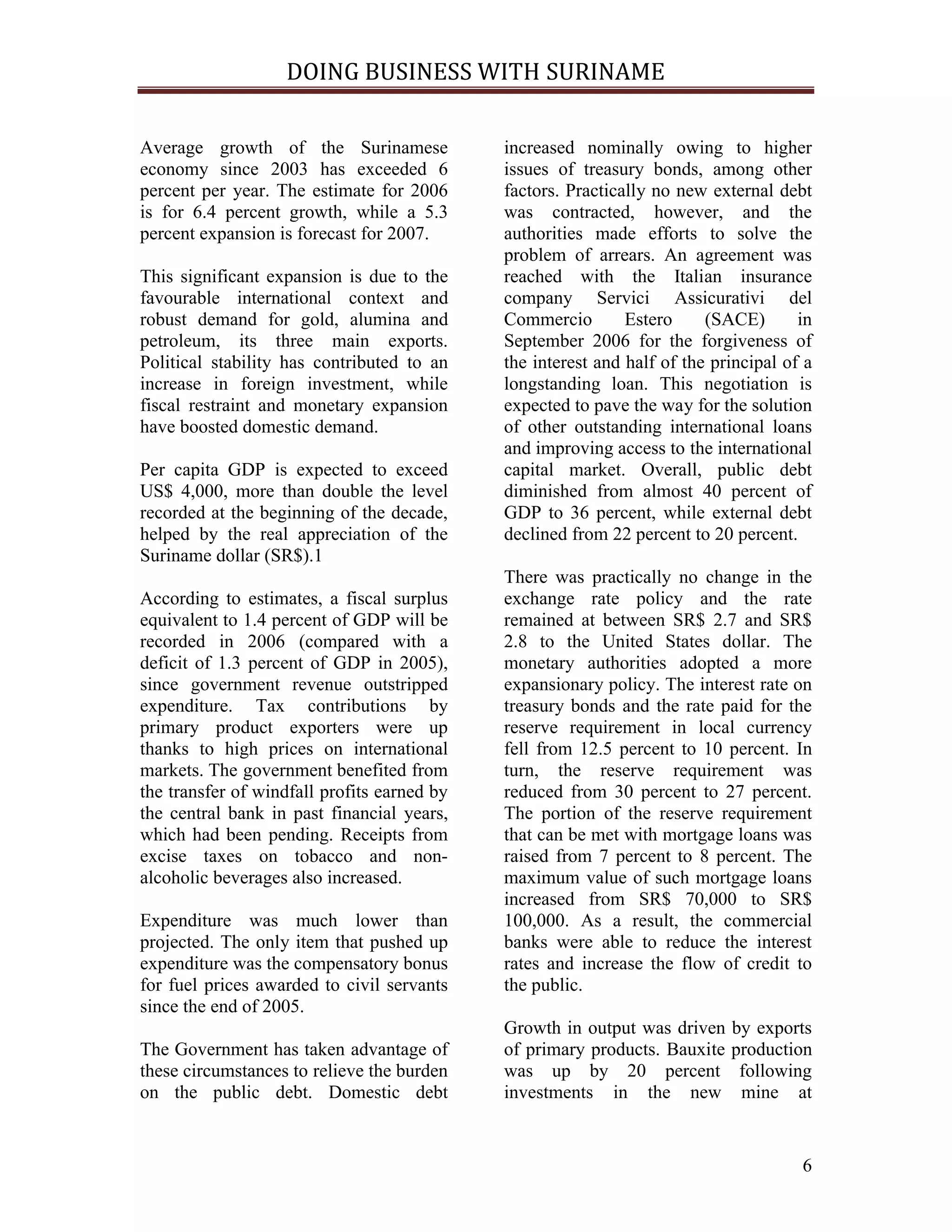 Doing Business with Suriname | PDF