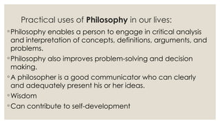 DOING PHILOSOPHY introduction to philosophy grade 12 quarter 1 | PPTX