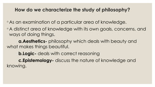 DOING PHILOSOPHY introduction to philosophy grade 12 quarter 1 | PPTX
