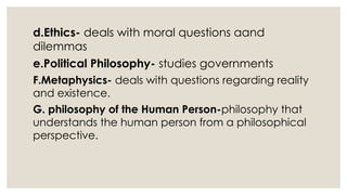DOING PHILOSOPHY introduction to philosophy grade 12 quarter 1 | PPTX